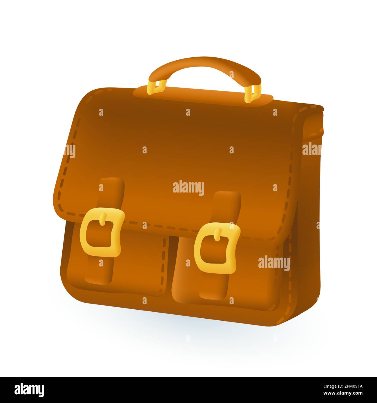 3d cartoon style business briefcase icon on white background Stock ...