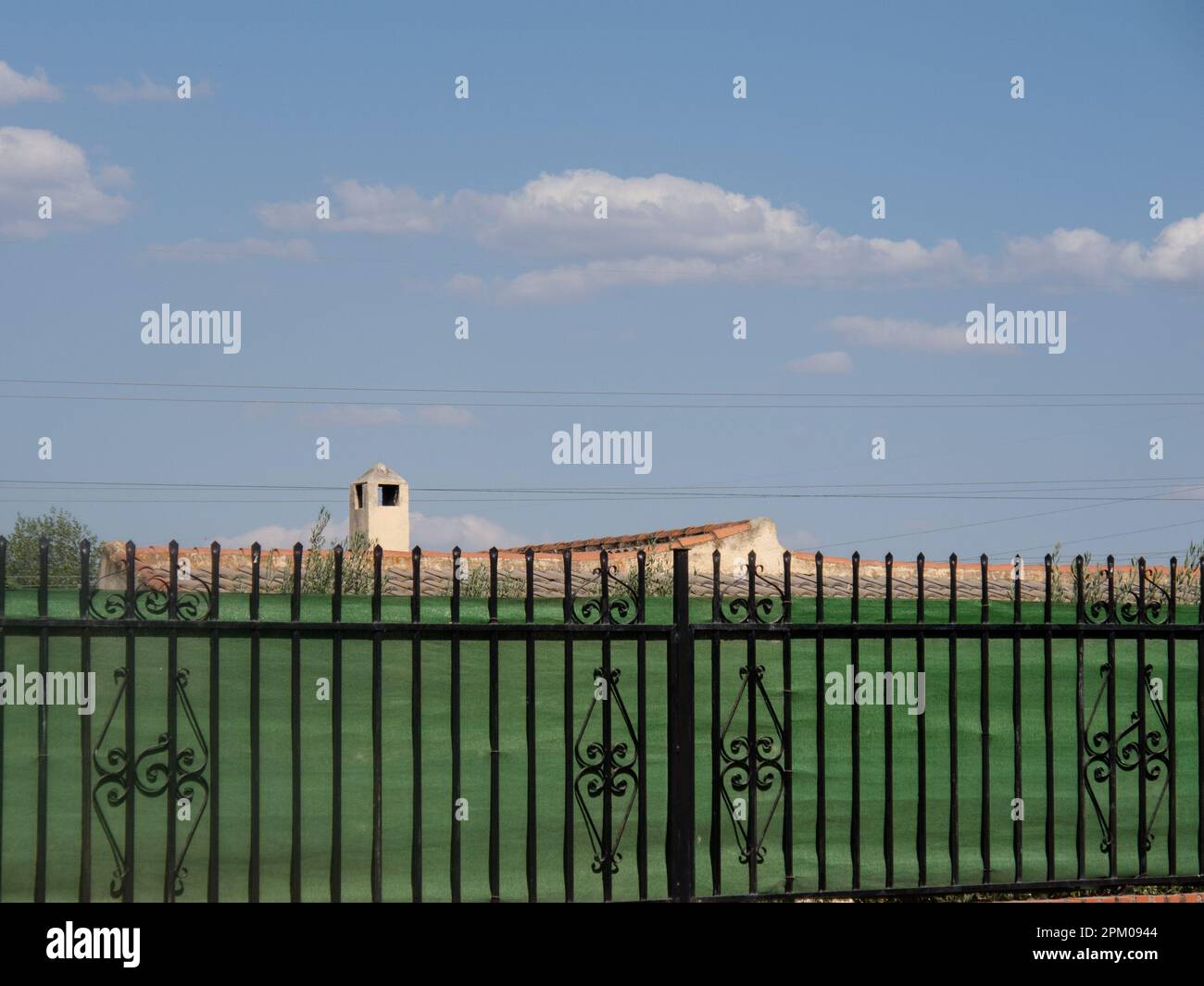 Fence to farm outside Granada, Spain Stock Photo - Alamy