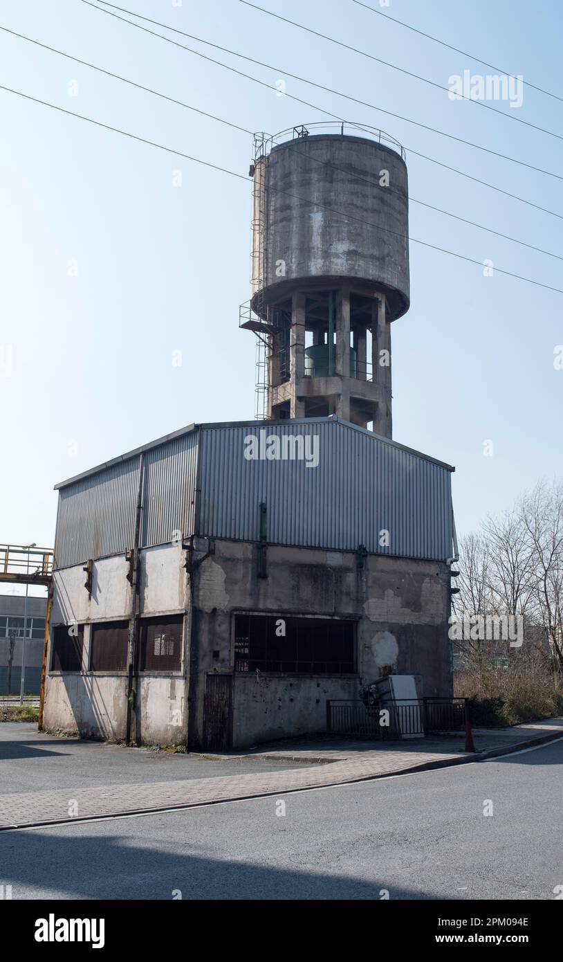 concrete silo in abandoned factory Stock Photo - Alamy