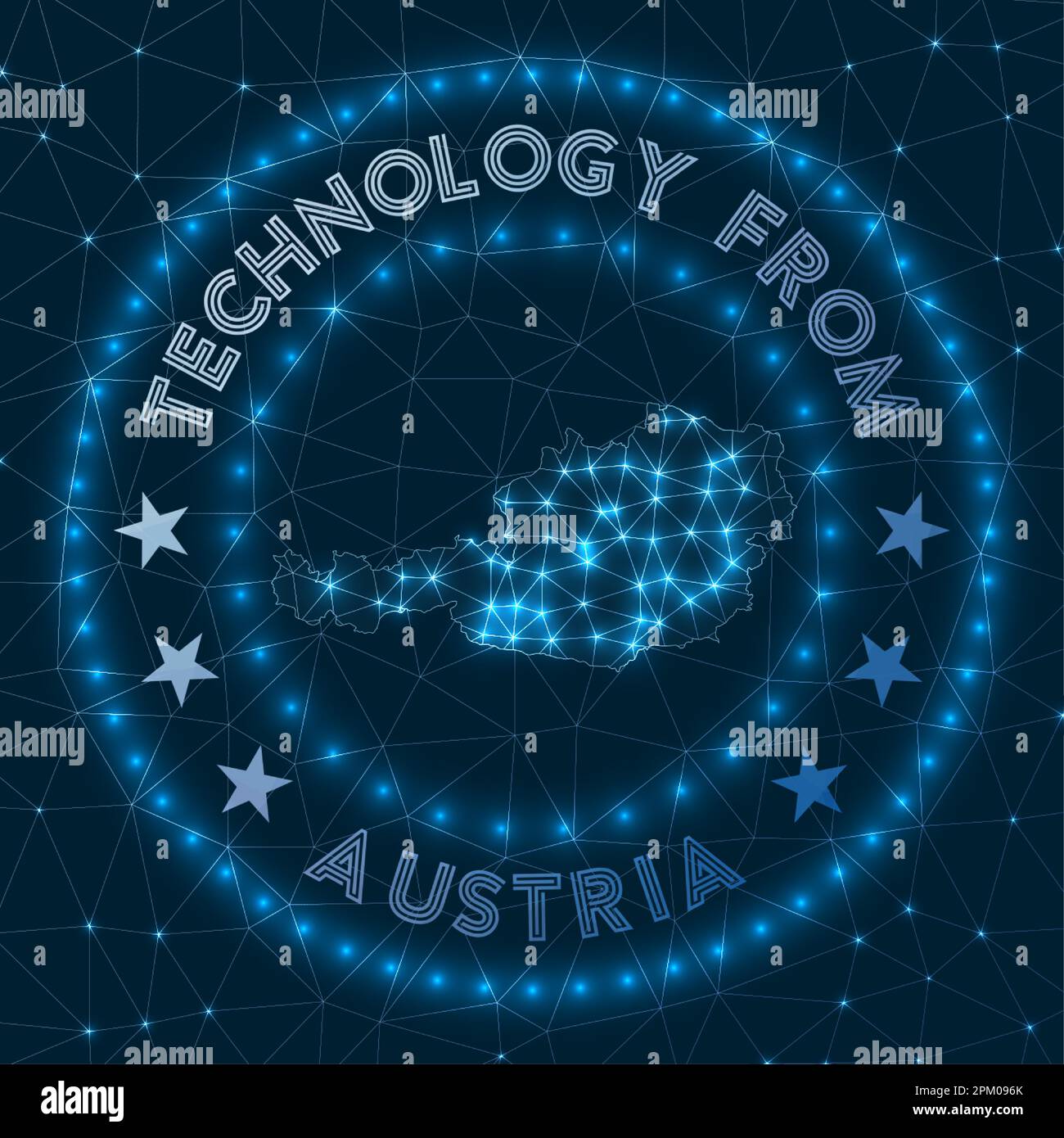 Technology From Austria. Futuristic geometric badge of the country ...