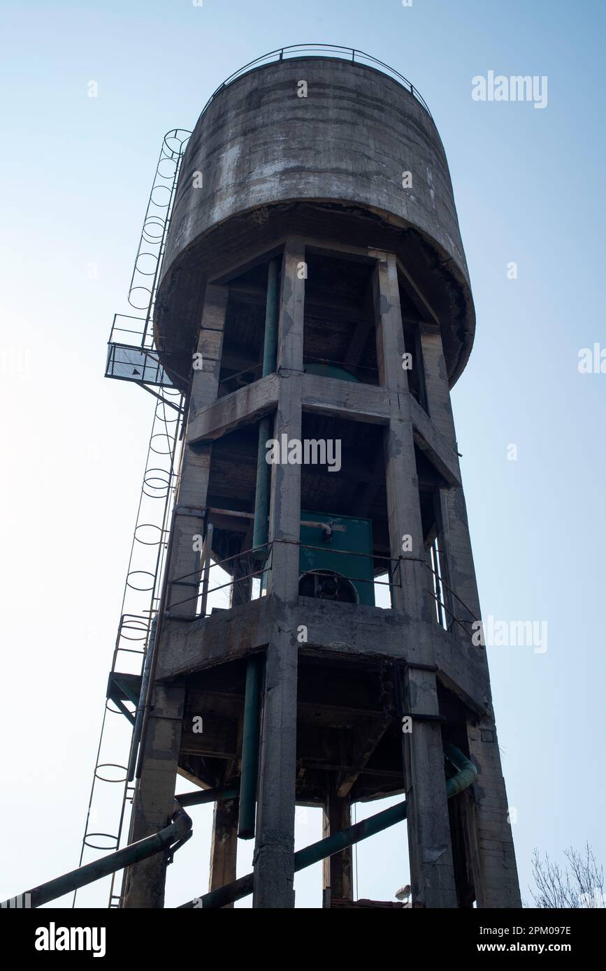 concrete silo in abandoned factory Stock Photo - Alamy