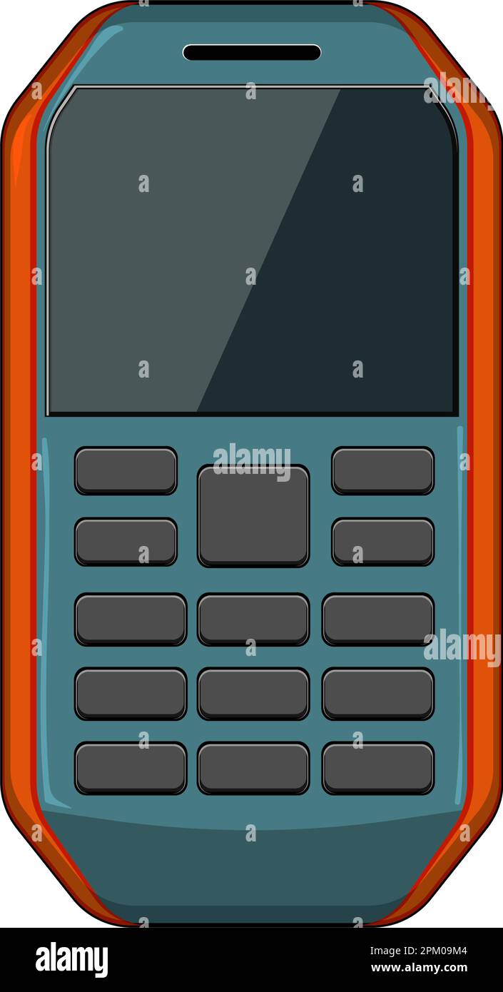 sign button phone cartoon vector illustration Stock Vector Image & Art ...