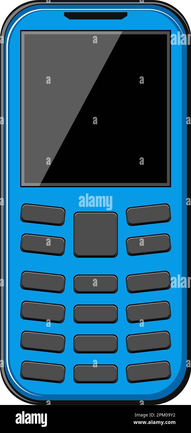 business button phone cartoon vector illustration Stock Vector Image ...