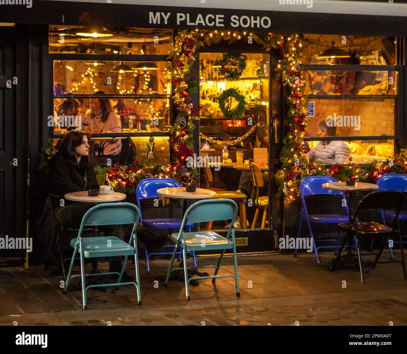 London, England – December 2022. The energetic streets of Soho, in ...