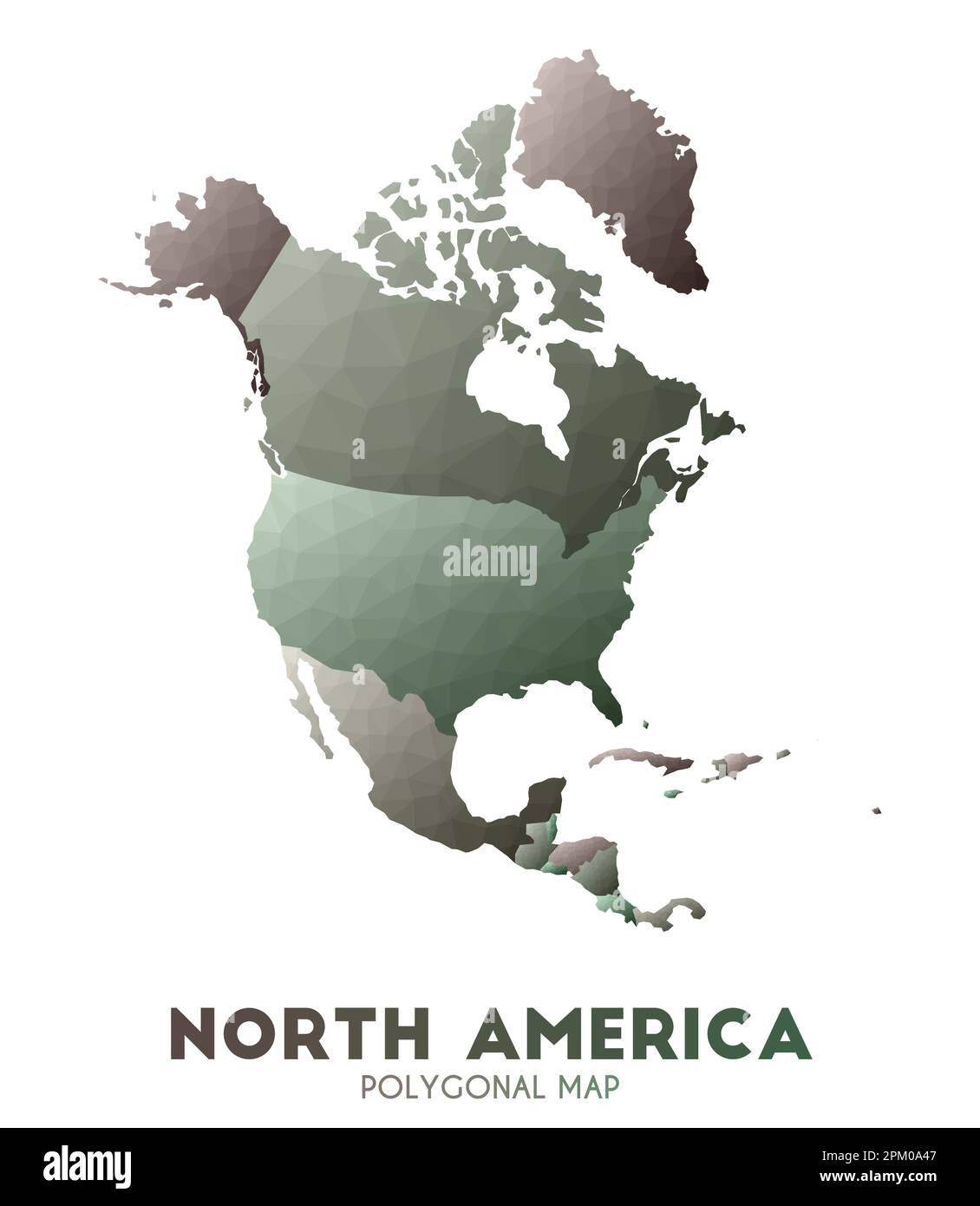 North America Map. Actual low poly style continent map. Noteworthy ...