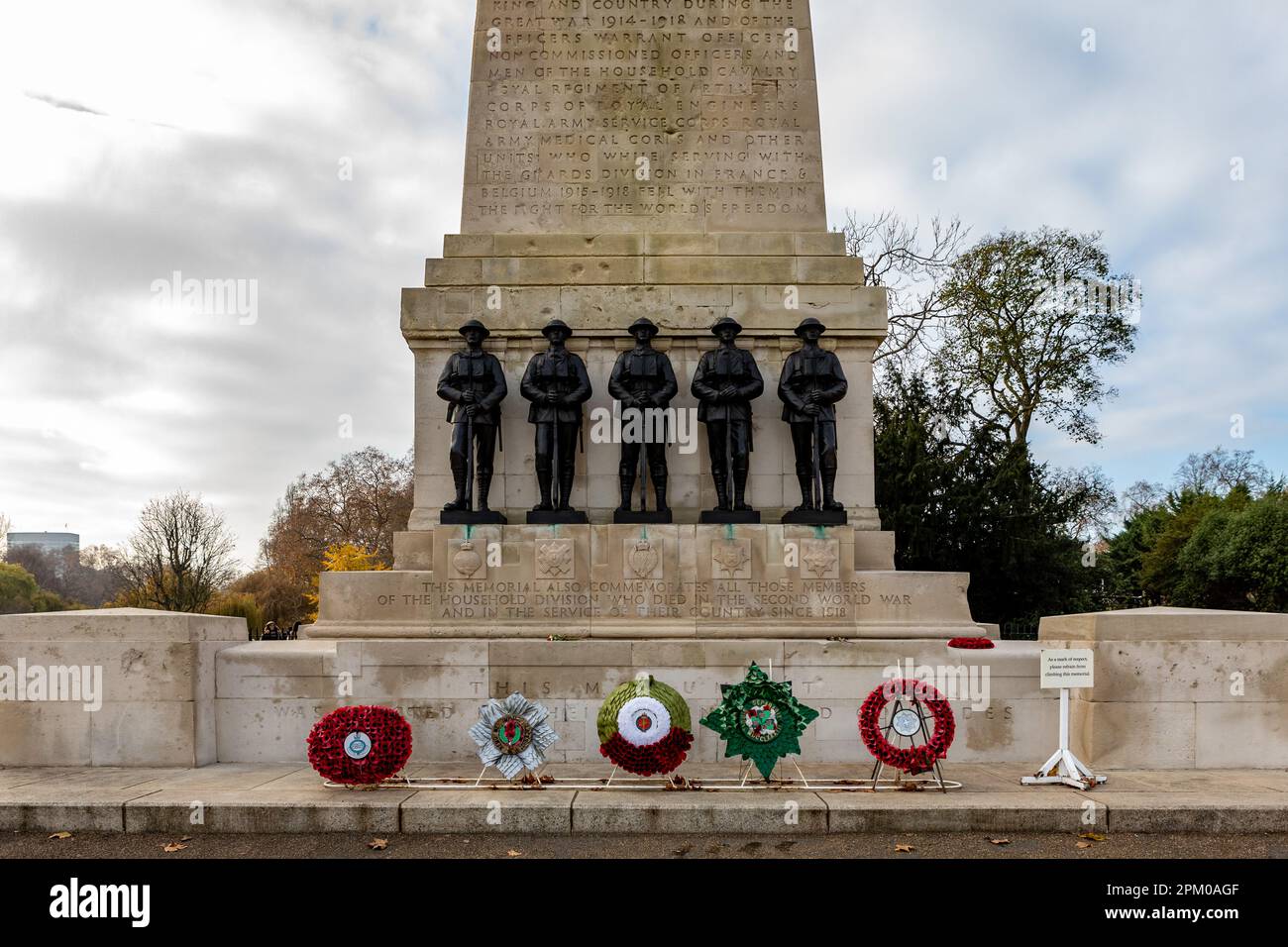 London, England – December 2022. The Guards Division War Memorial, is ...