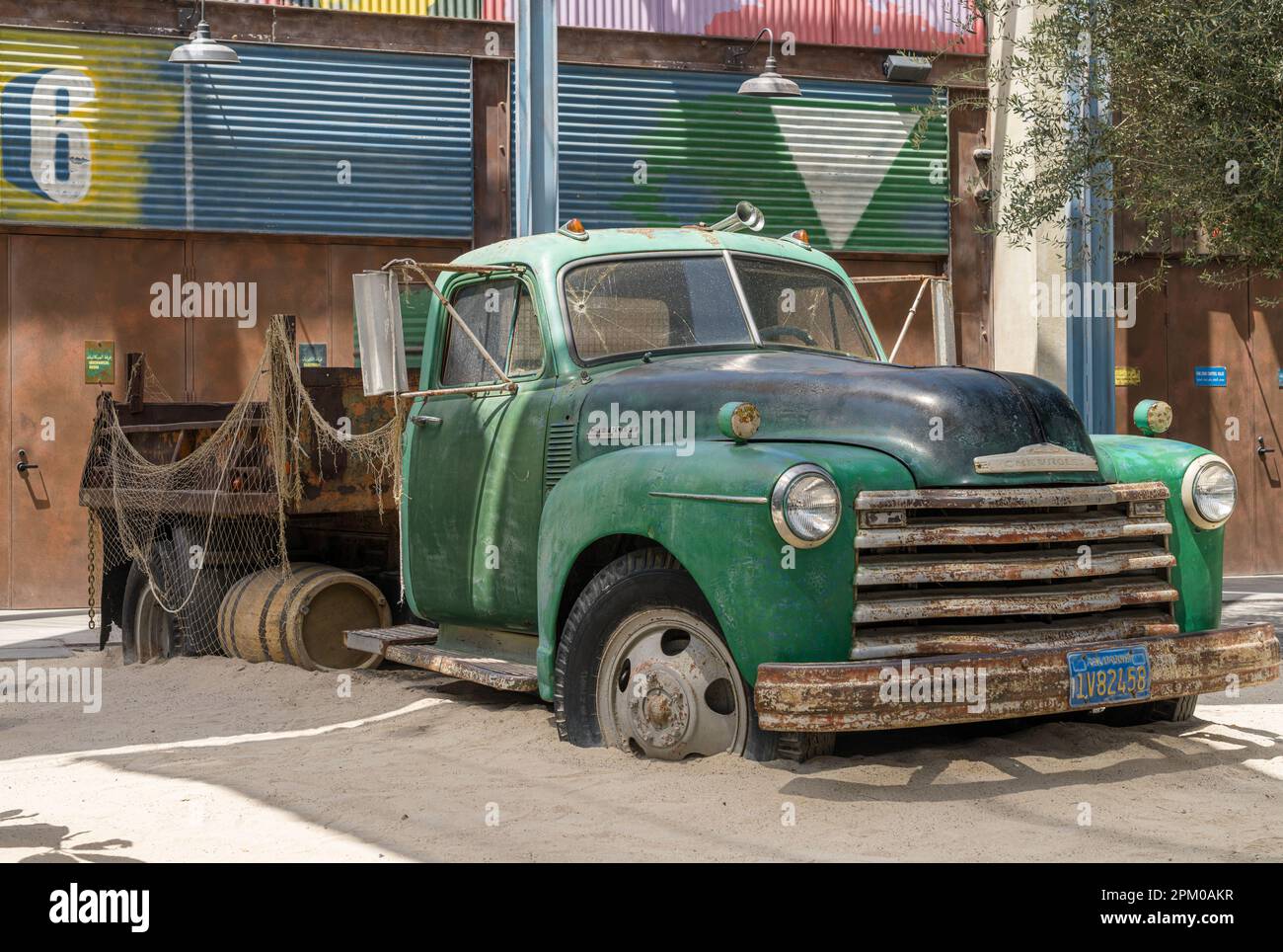 Dubai, UAE - April 1, 2023: Retro rusty Chevrolet truck in shopping ...