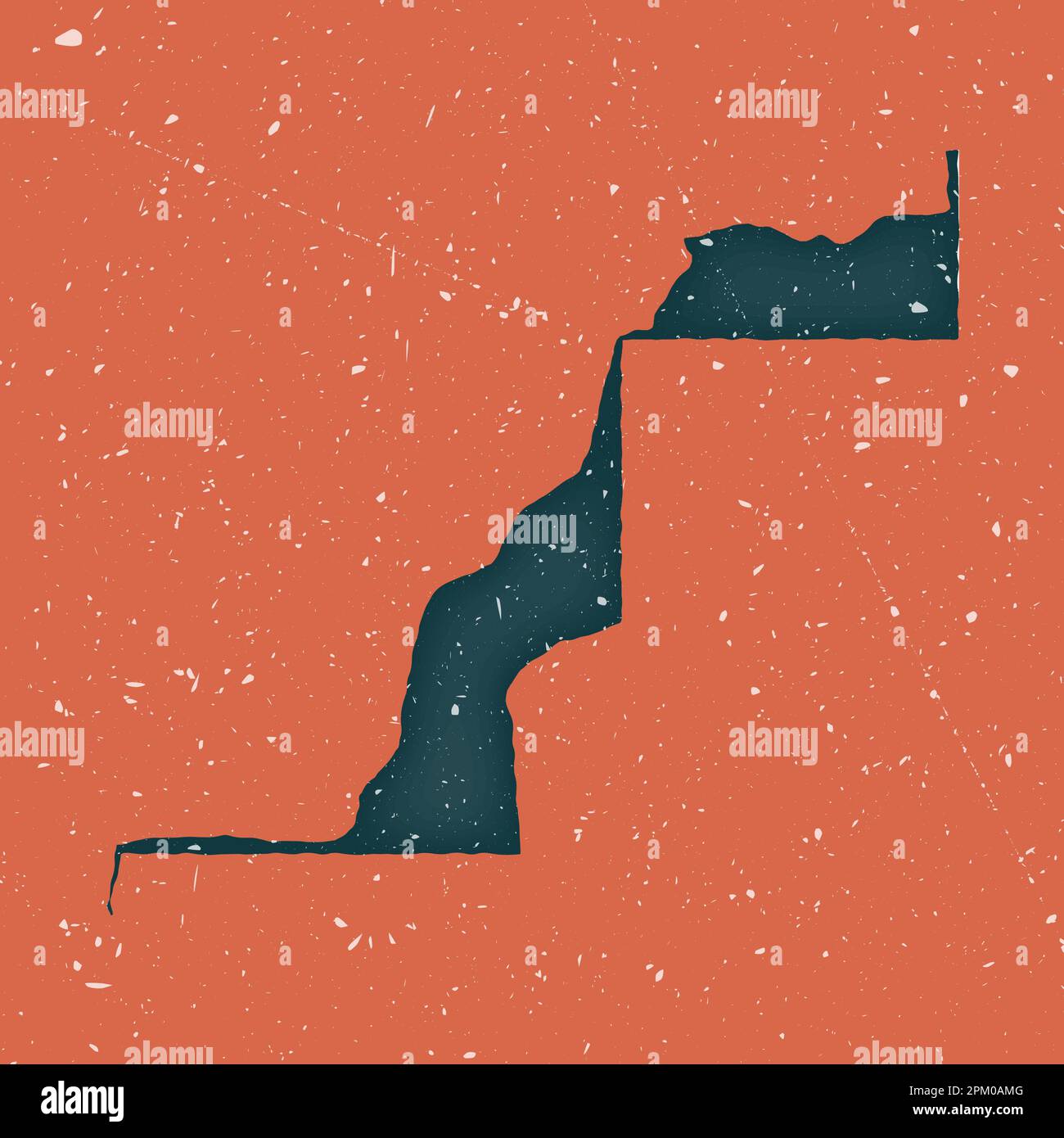 Western Sahara vintage map. Grunge map of the country with distressed ...
