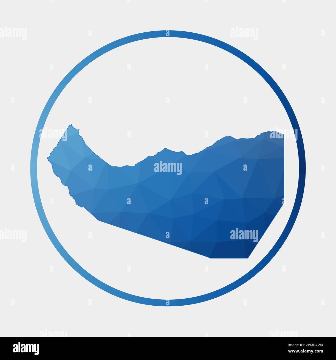 Somaliland icon. Polygonal map of the country in gradient ring. Round ...