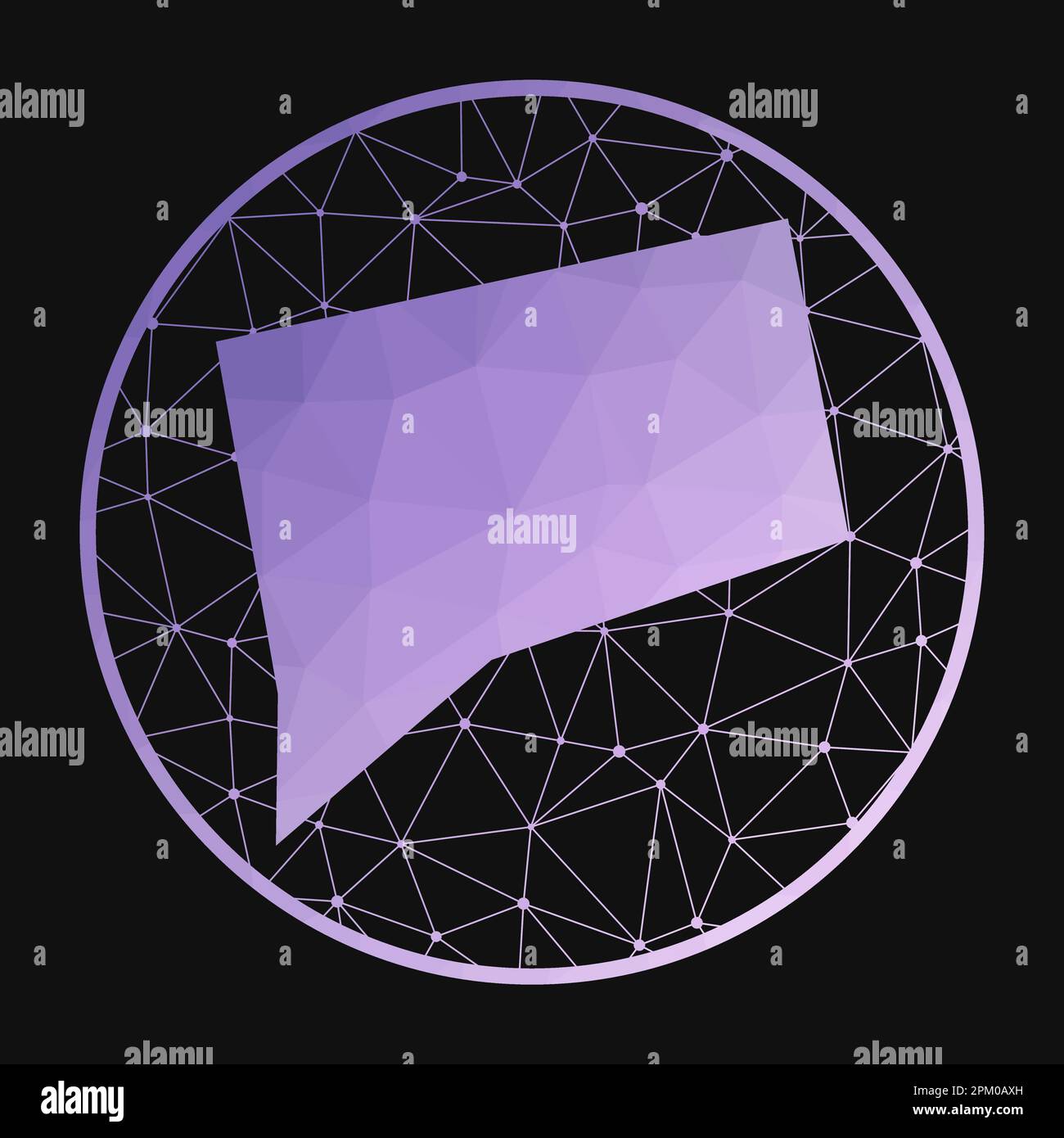 Connecticut icon. Vector polygonal map of the US state. Connecticut ...