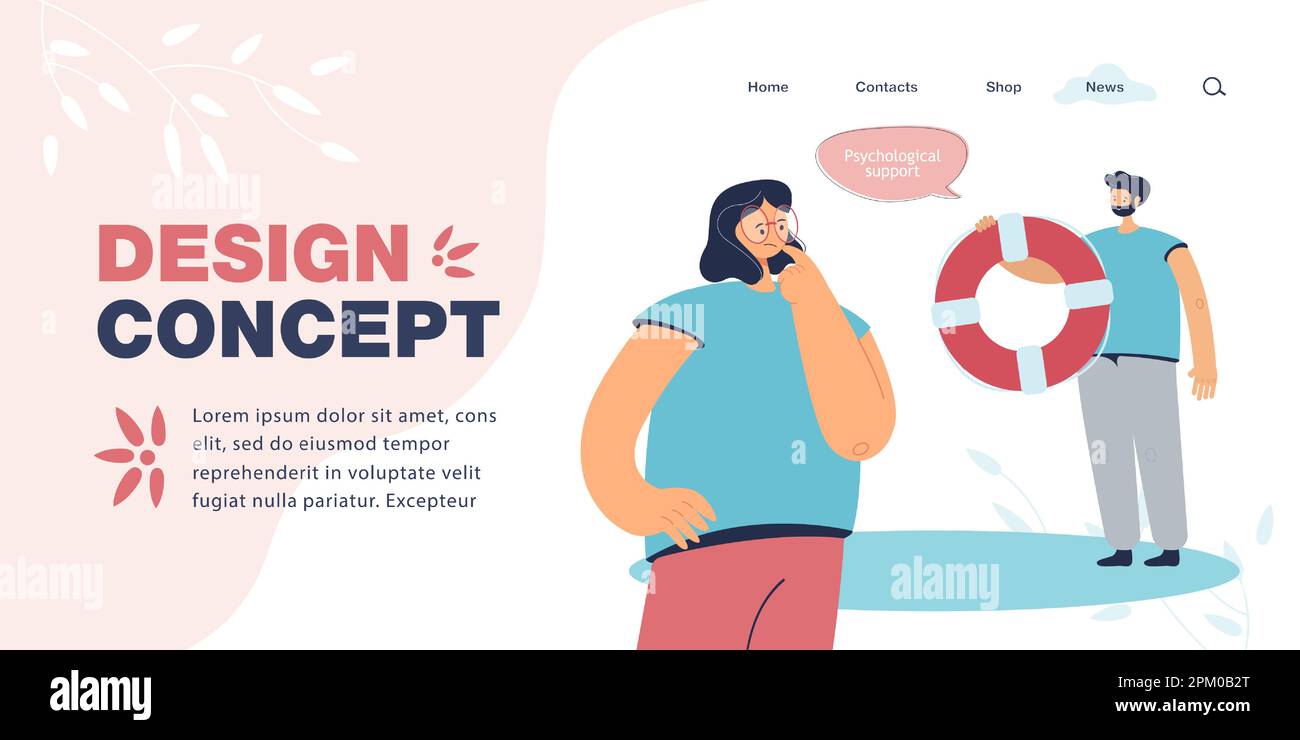 Therapist or friend holding lifebuoy as symbol of help Stock Vector ...