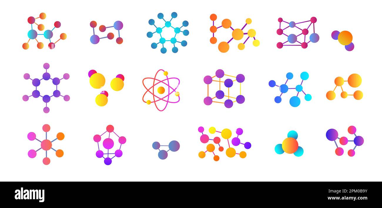 Model of connected DNA cells cartoon vector illustration set Stock ...