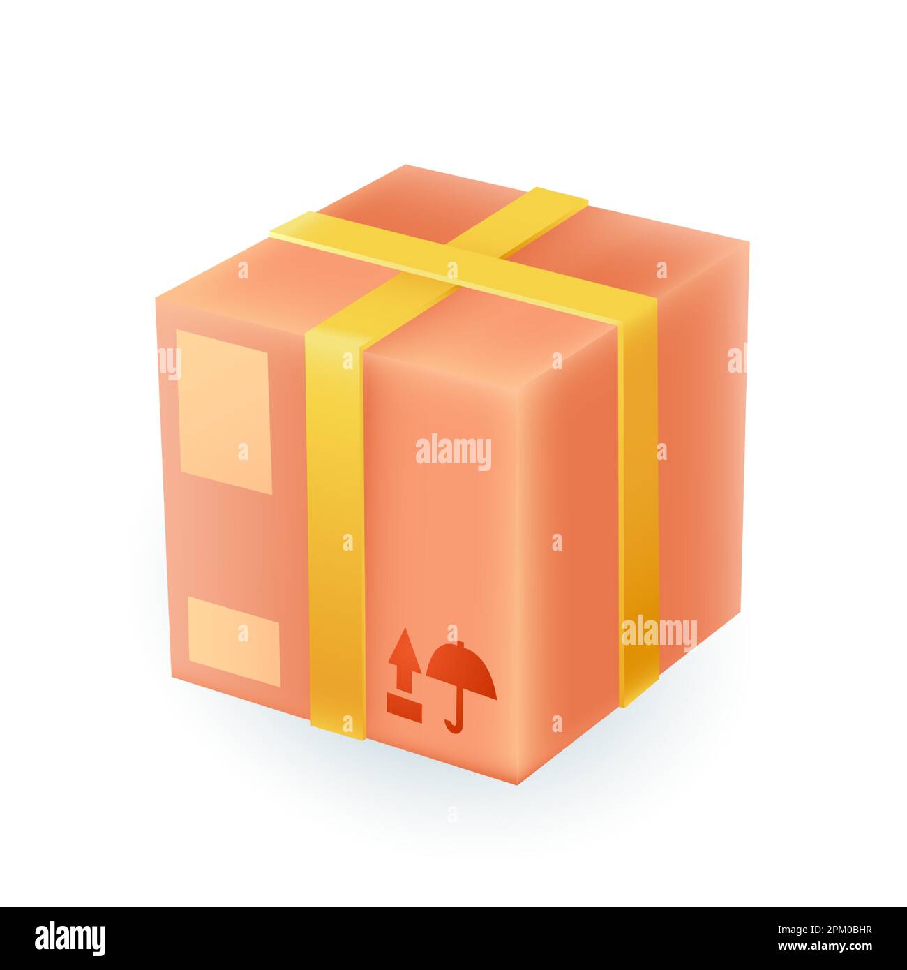 Cardboard box with packaging signs 3D icon Stock Vector Image & Art - Alamy
