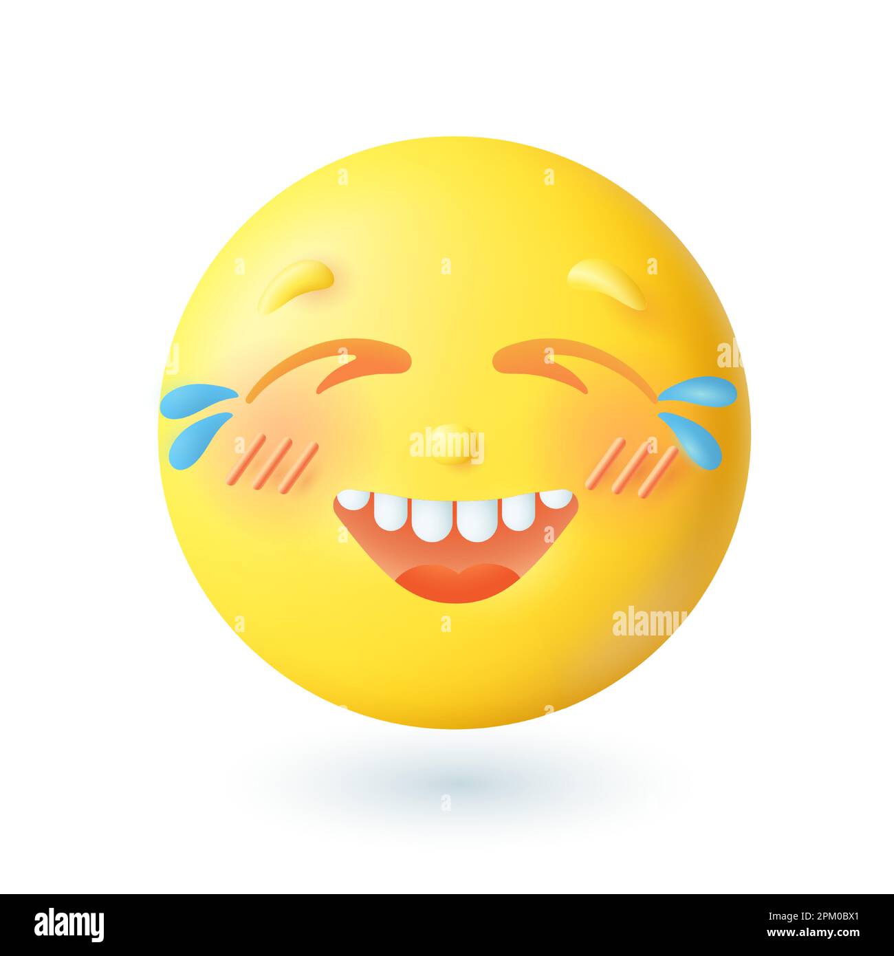 3d cartoon style emoticon crying with laughter icon Stock Vector Image ...