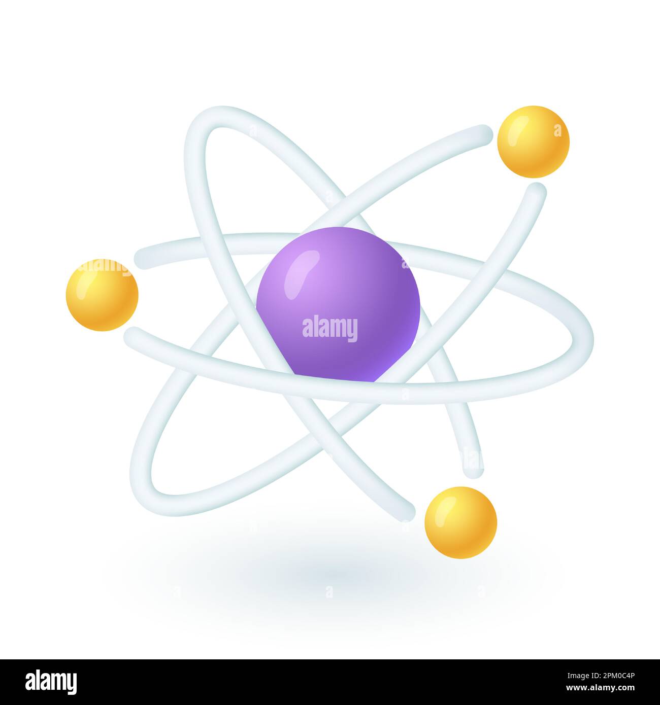 3d cartoon style atom sign icon on white background Stock Vector Image ...