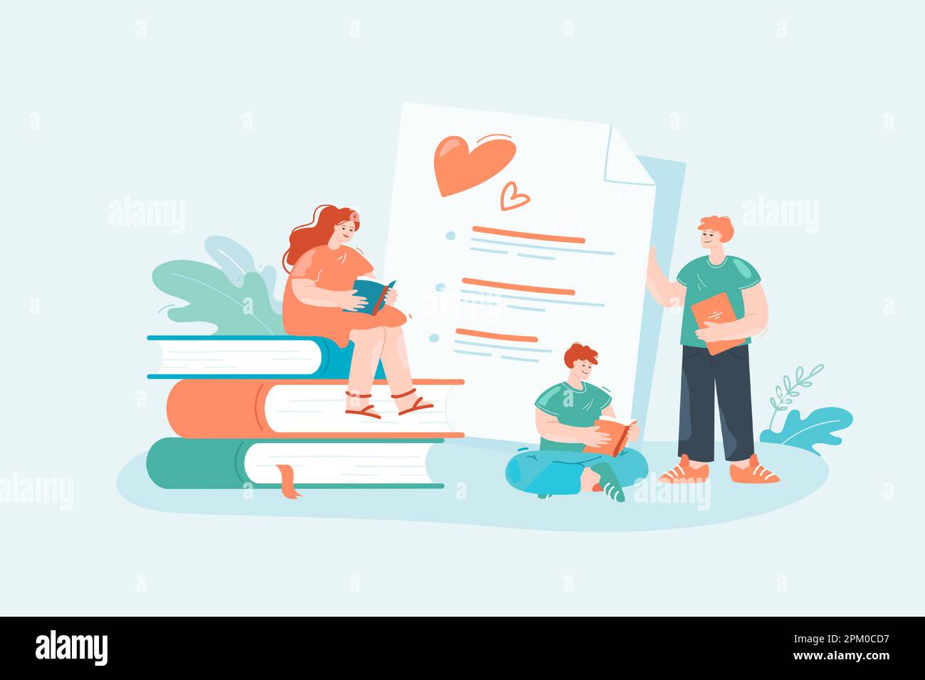 Young readers ranking books flat vector illustration Stock Vector Image ...