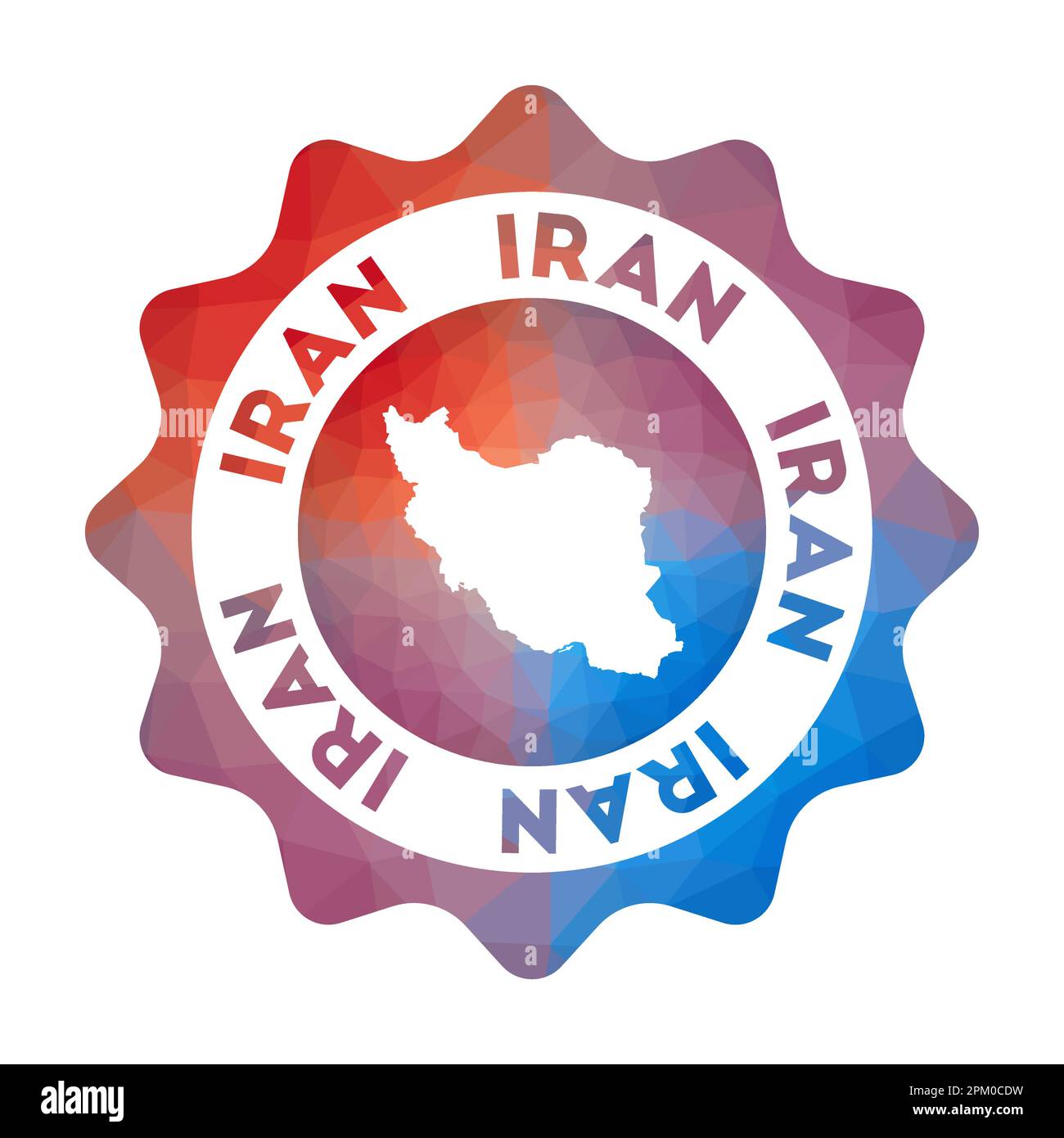Iran low poly logo. Colorful gradient travel logo of the country in ...