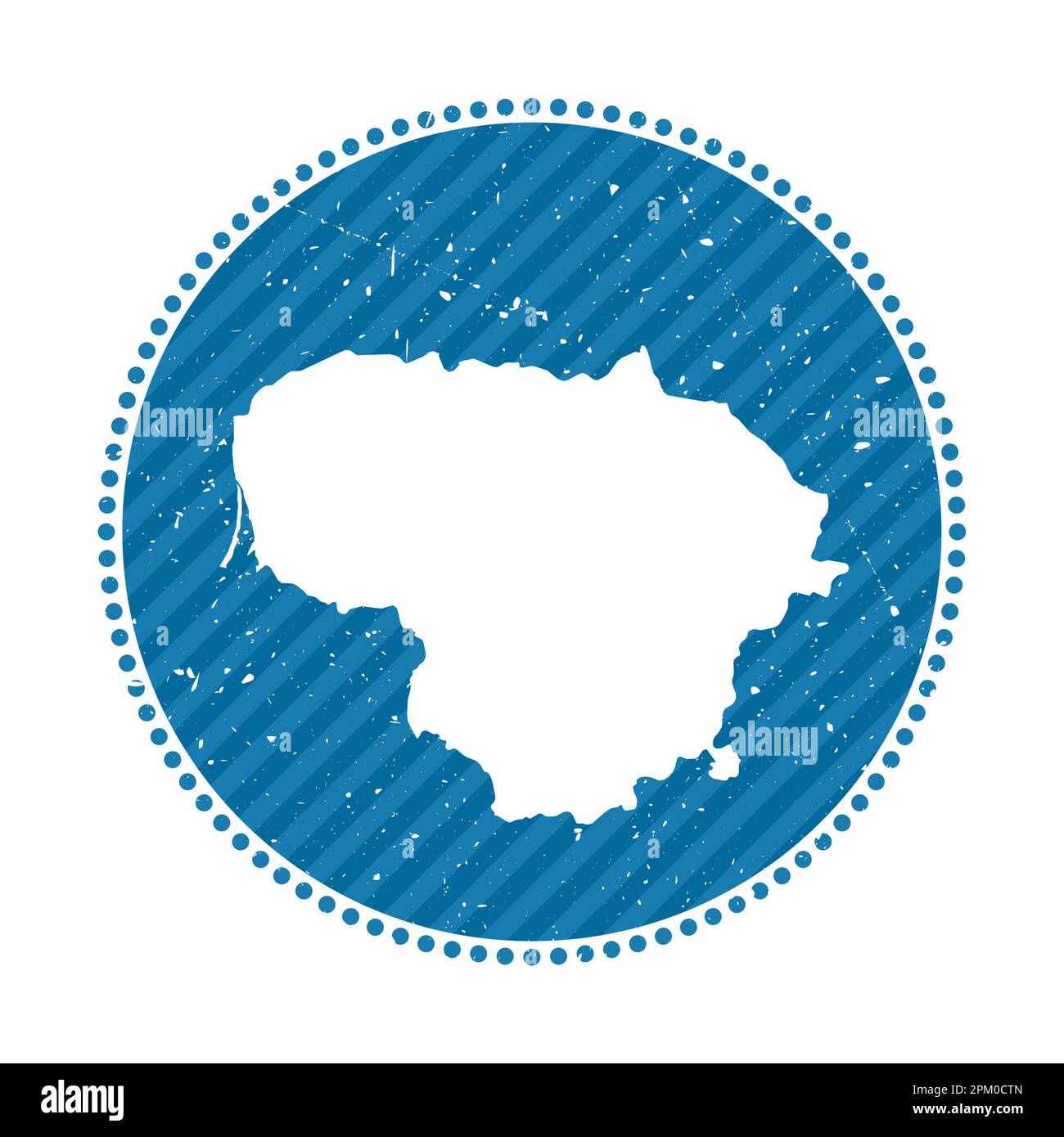 Lithuania striped retro travel sticker. Badge with map of country ...