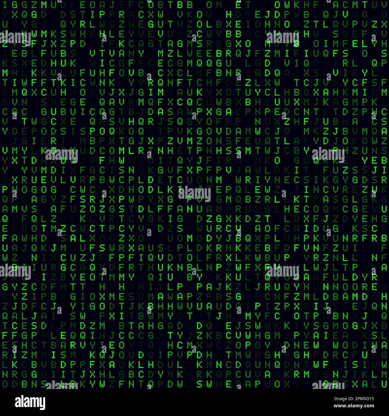 Tech background. Green filled alphabet letters background. Medium sized ...