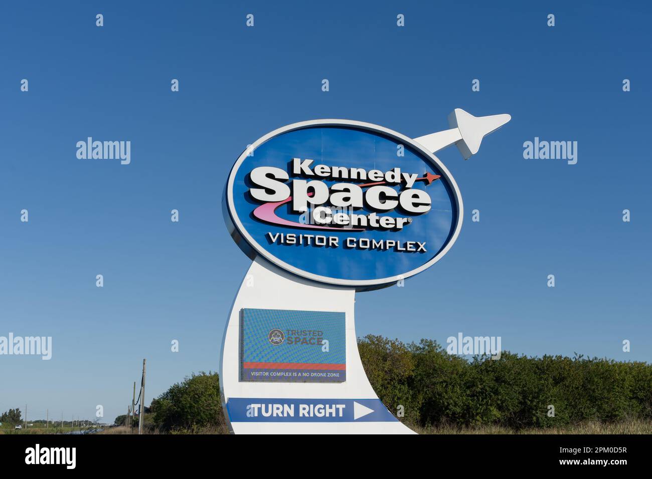 Kennedy Space Center Visitor Complex sign in Merritt Island, Florida ...