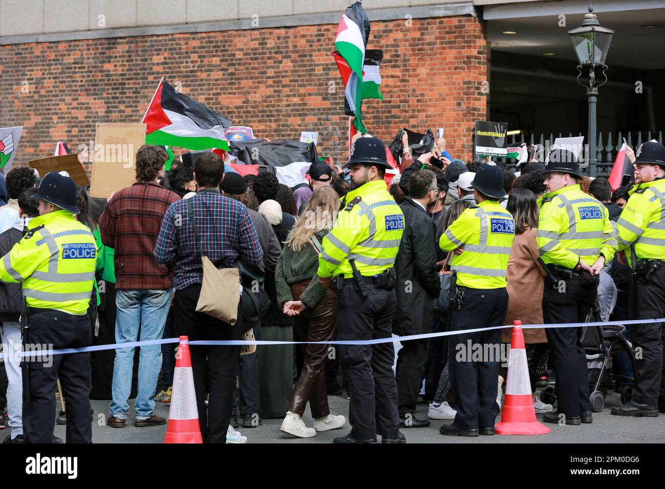 London, UK. 08 Apr 2023. Palestinian Protest - Hands off AL-AQSA at the ...