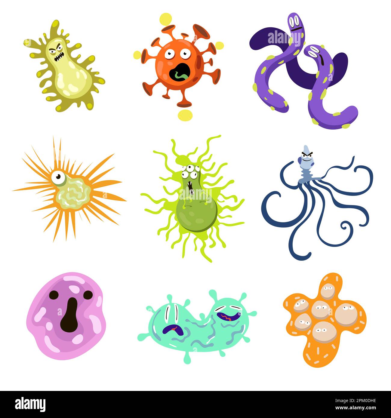 Funny bacterias and germs characters set Stock Vector Image & Art - Alamy