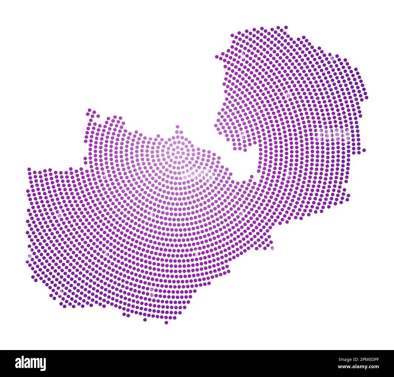 Zambia dotted map. Digital style shape of Zambia. Tech icon of the ...