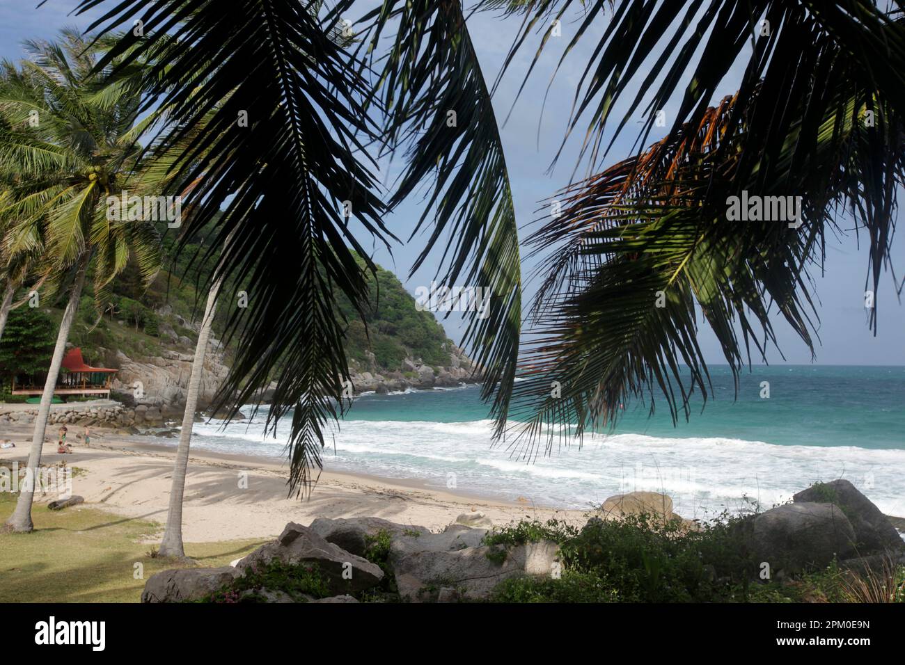 a Beach and Landscape of Aow Leuk Beach on the Ko Tao Island in the ...