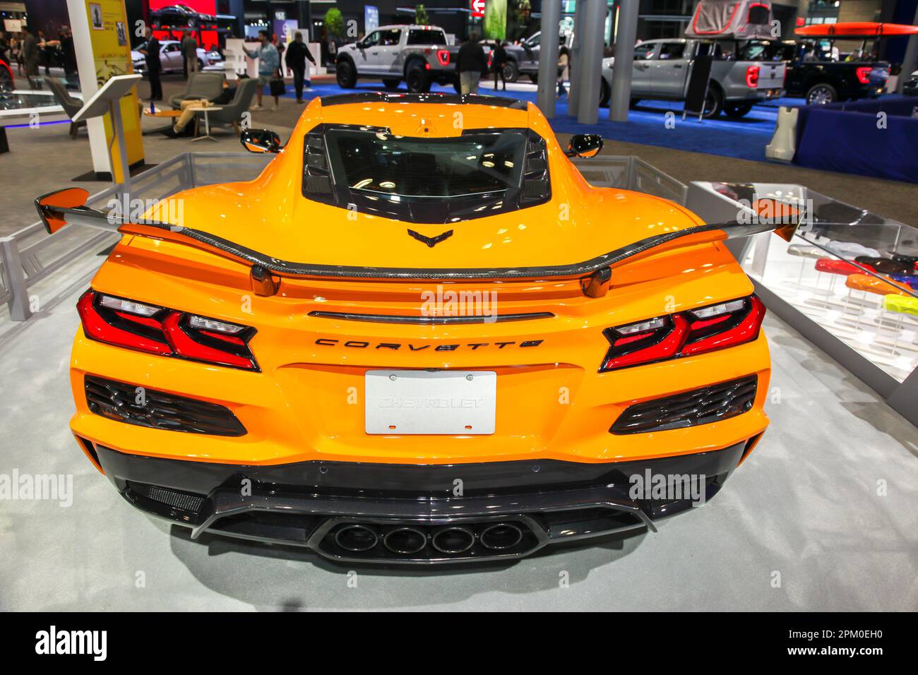 NEW YORK, NY, USA - APRIL 5, 2023: New 2023 Chevrolet Corvette Z06 3LZ Coupe showing at New York ...