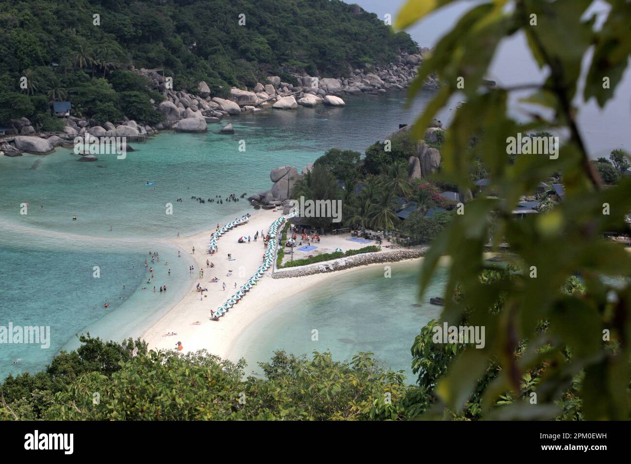 a View from a View Point of a small Bay, Beach and Landscape at the ...