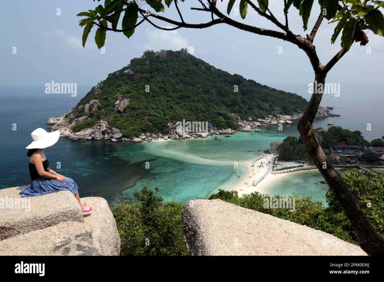a View from a View Point of a small Bay, Beach and Landscape at the ...