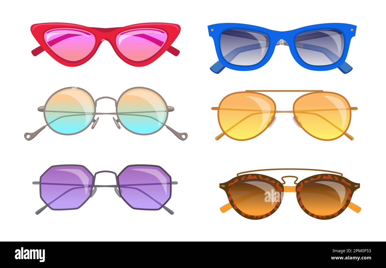 Trendy retro sunglasses vector illustrations set Stock Vector Image ...