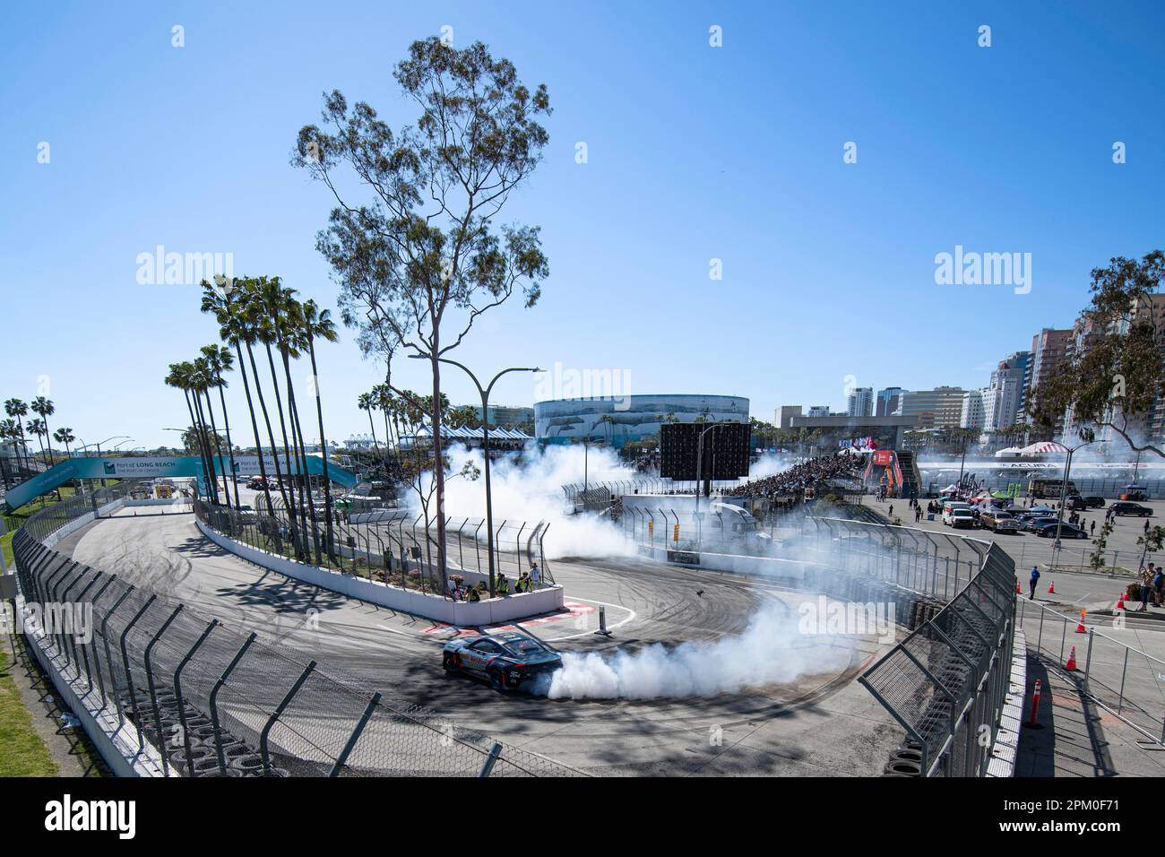 James Deane makes his way around the Formula Drift course on the ...
