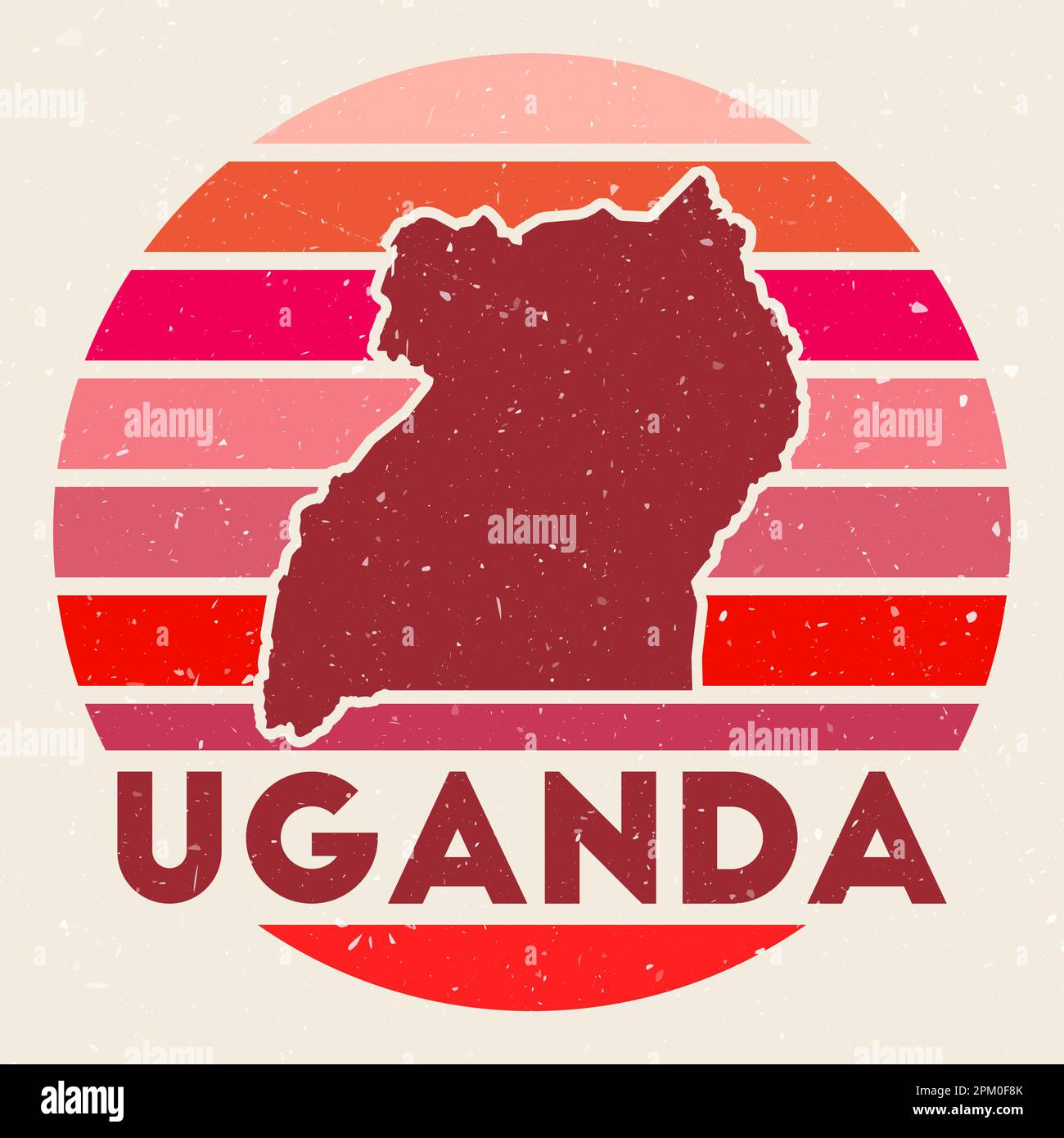 Uganda logo. Sign with the map of the country and colored stripes, vector illustration Stock ...