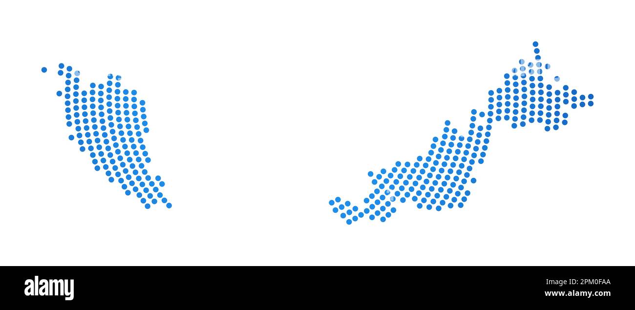 Malaysia dotted map. Digital style shape of Malaysia. Tech icon of the ...