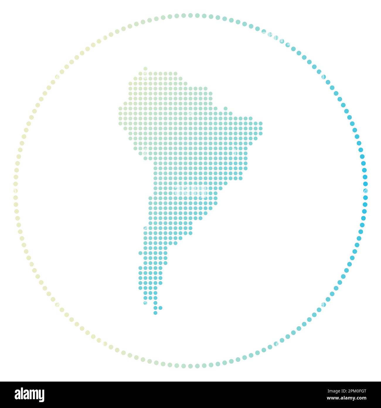 South America digital badge. Dotted style map of South America in ...