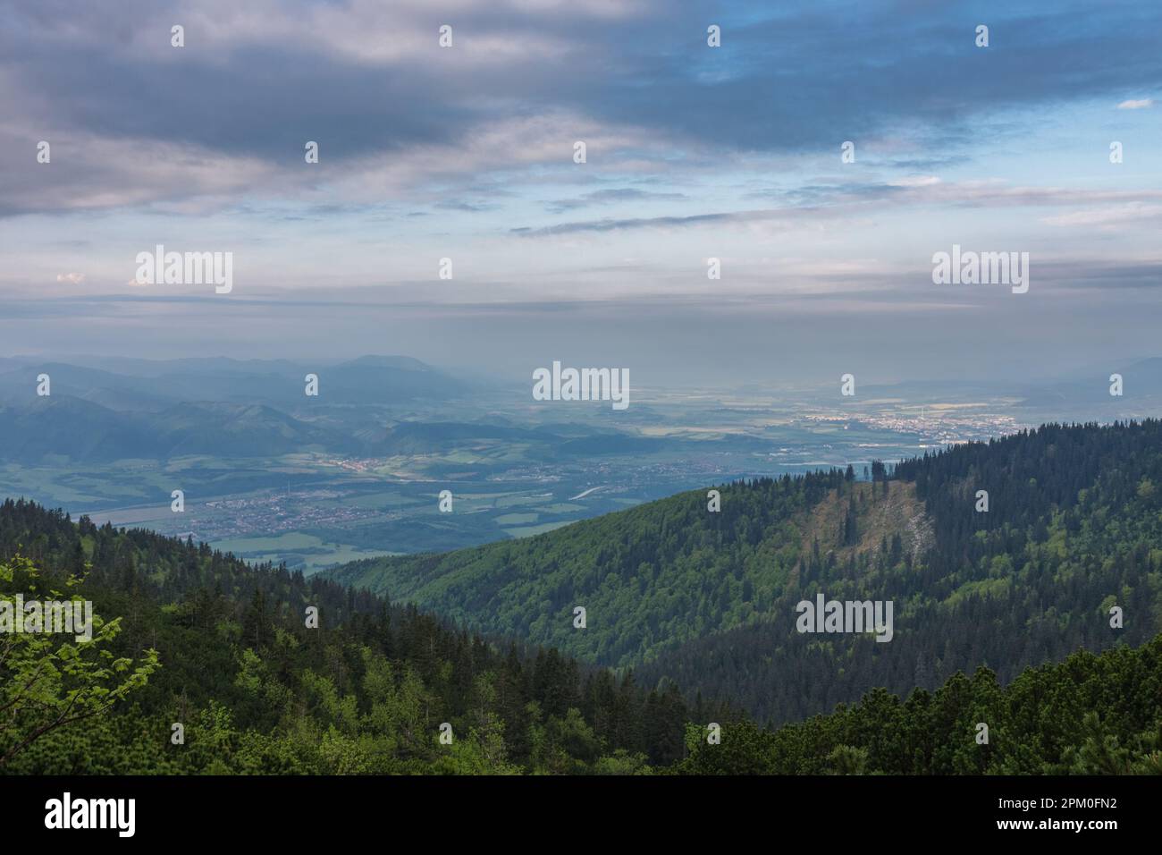 Village Turany, Mala Fatra, Slovakia, view from under mountain Chleb ...