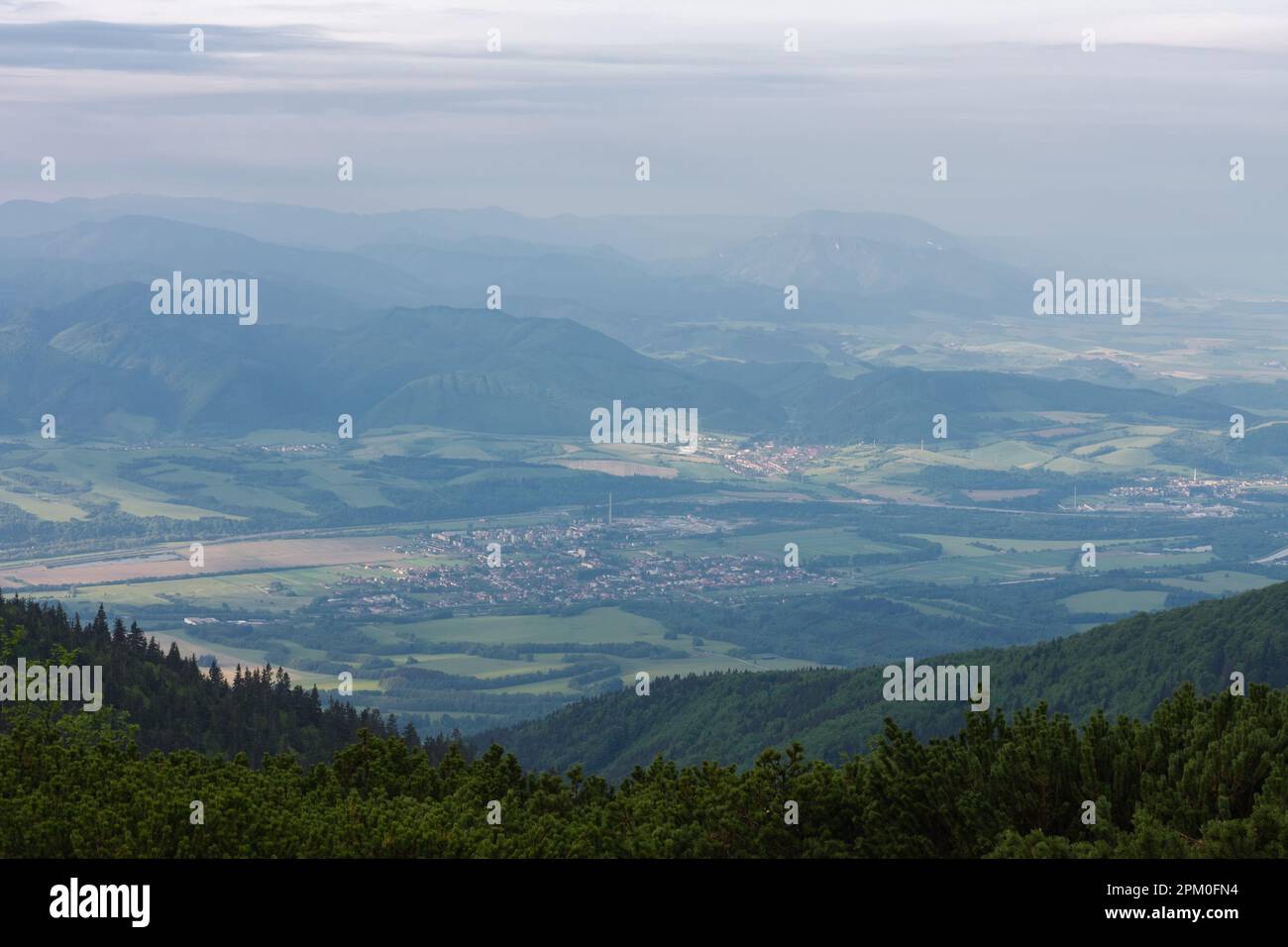 Village Turany, Mala Fatra, Slovakia, view from under mountain Chleb ...