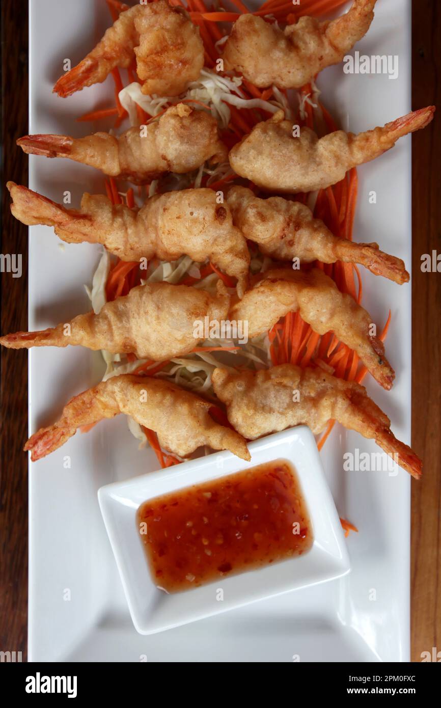 thai prawn's beer batter at a restaurant at the Sairee Beach at the ...