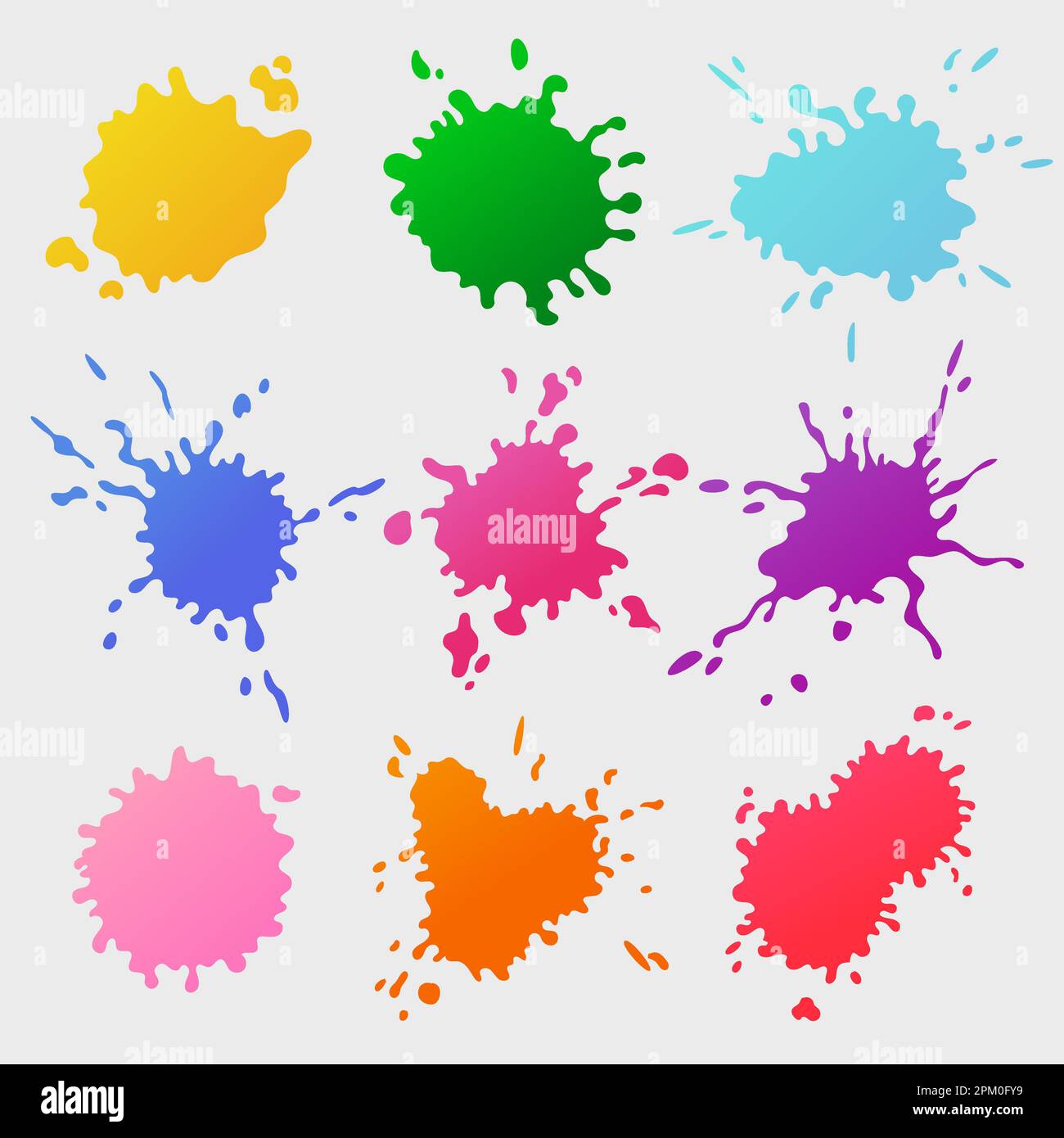 Splashes green orange paint in Stock Vector Images - Alamy