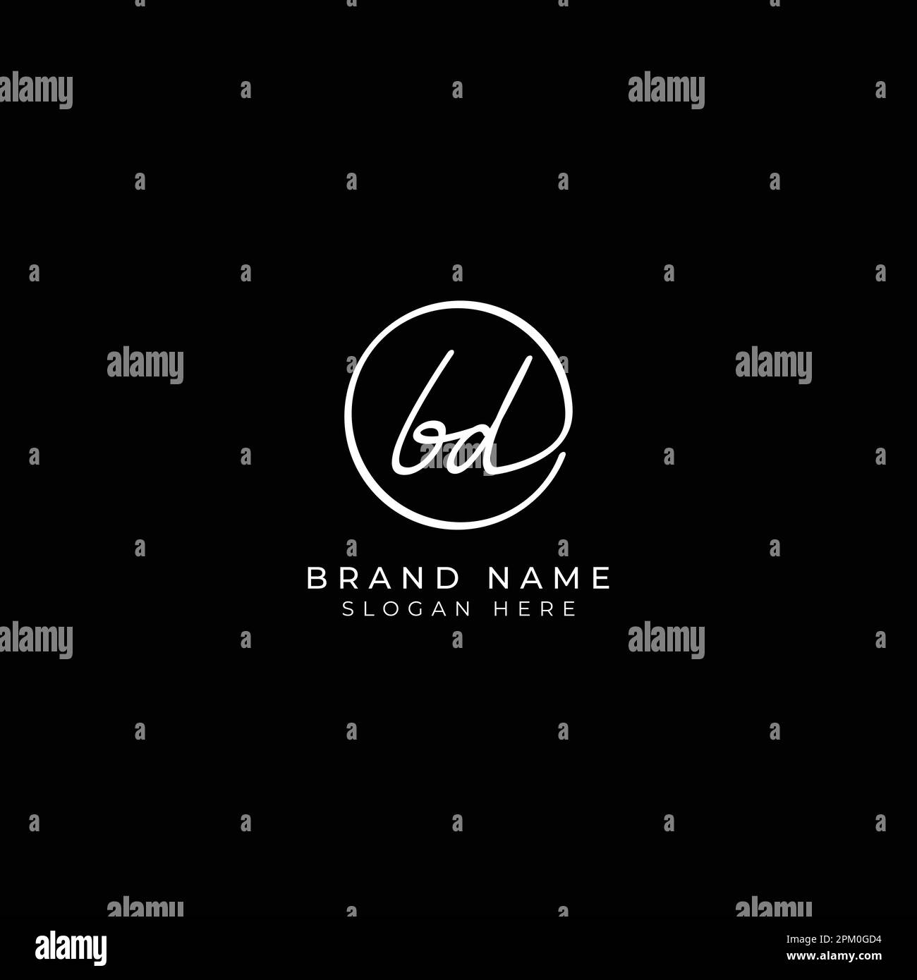 B, D, BD Initial letter handwritten and signature vector logo. Business ...