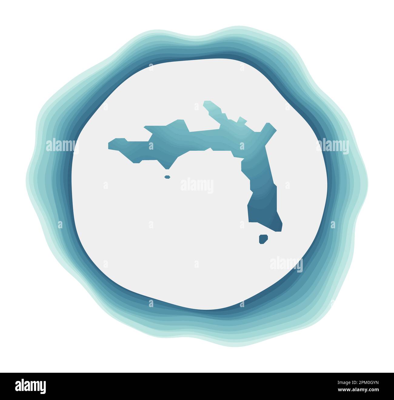 Peter Island logo. Badge of the island. Layered circular sign around ...