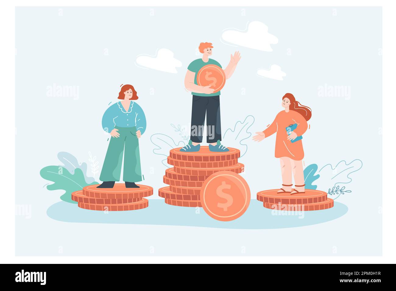 Gender Wage Discrimination Flat Vector Illustration Stock Vector Image And Art Alamy