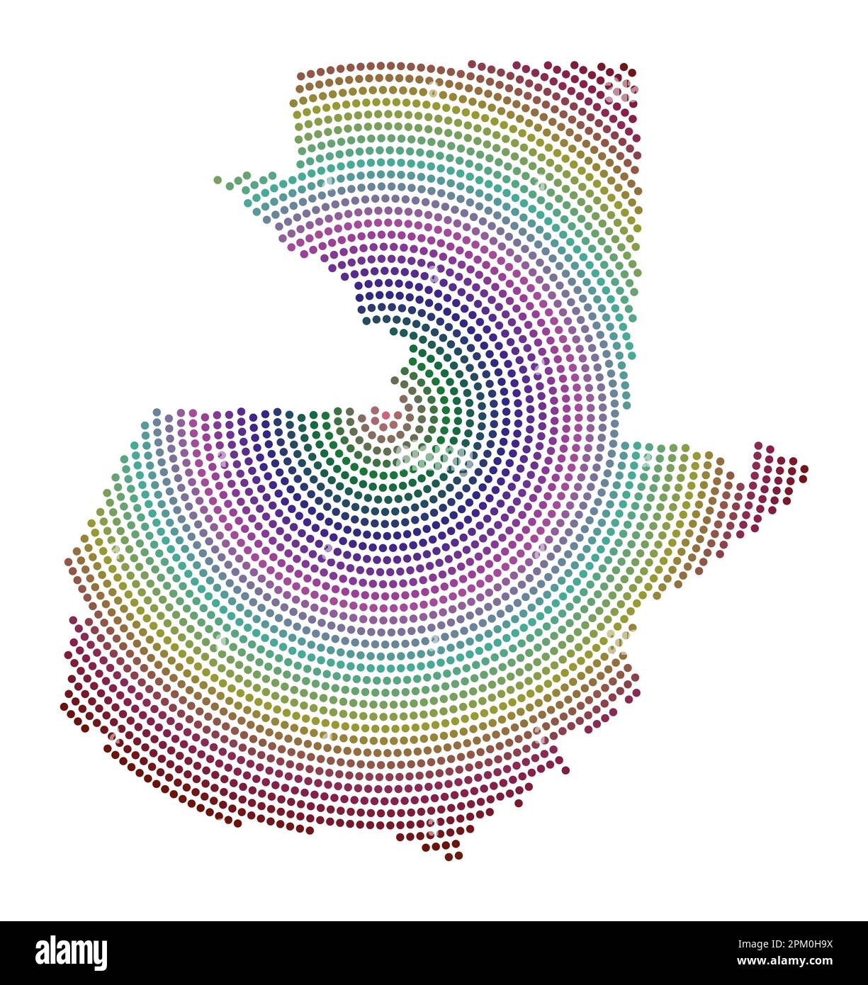 Guatemala dotted map. Digital style shape of Guatemala. Tech icon of ...