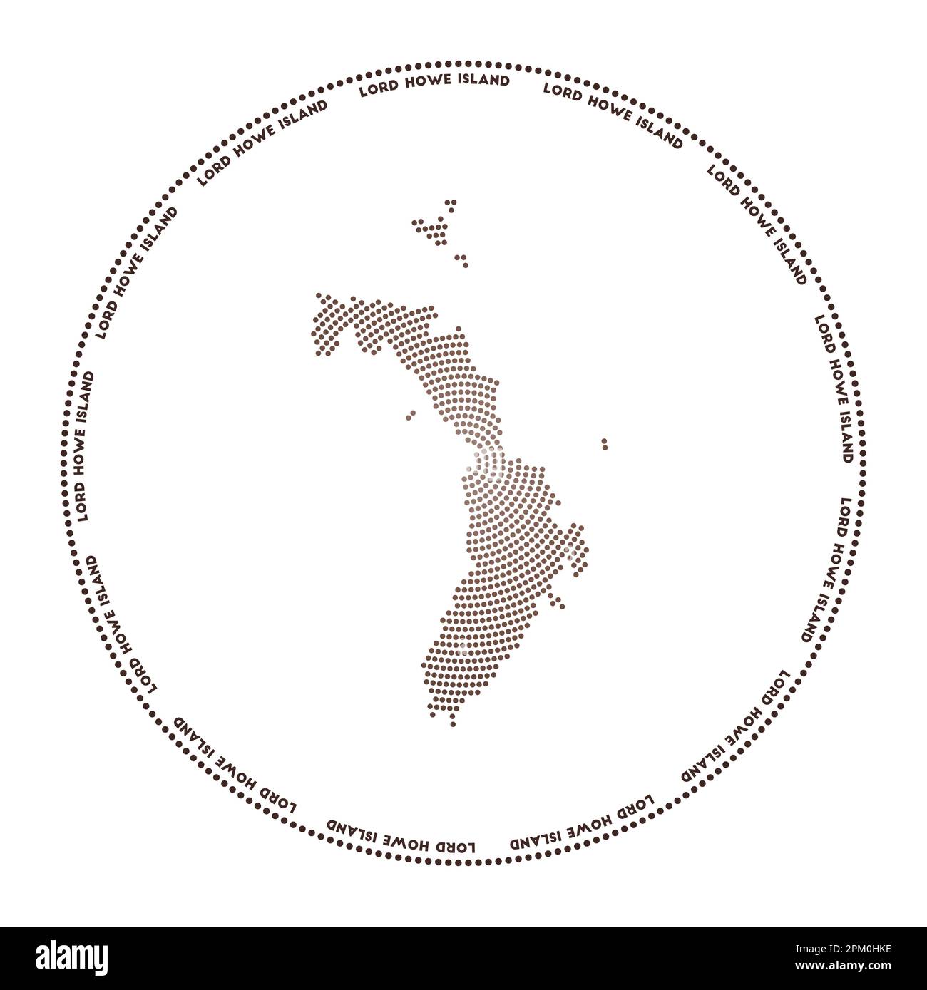 Lord Howe Island round logo. Digital style shape of Lord Howe Island in ...