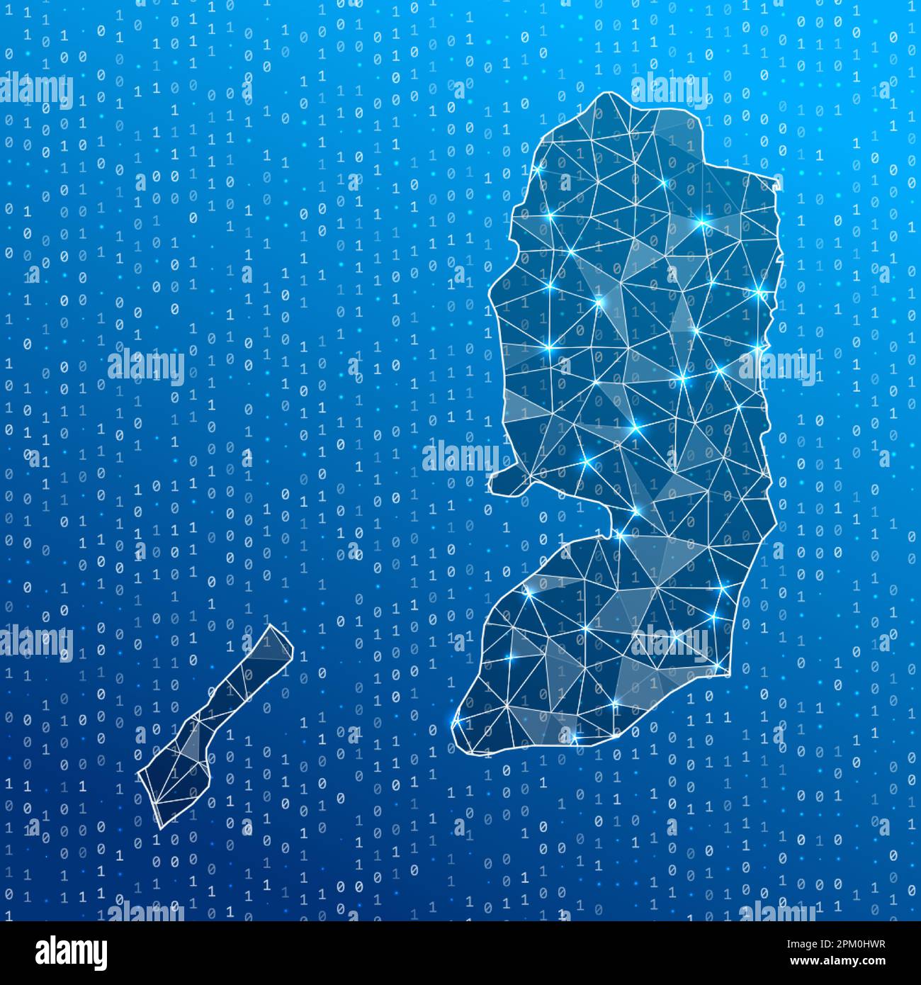 Network map of Palestine. Country digital connections map. Technology ...