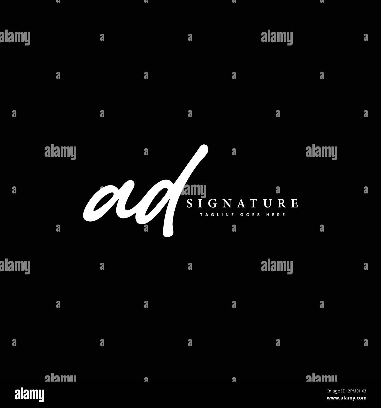 A, D, AD Initial letter handwritten and signature vector image logo ...