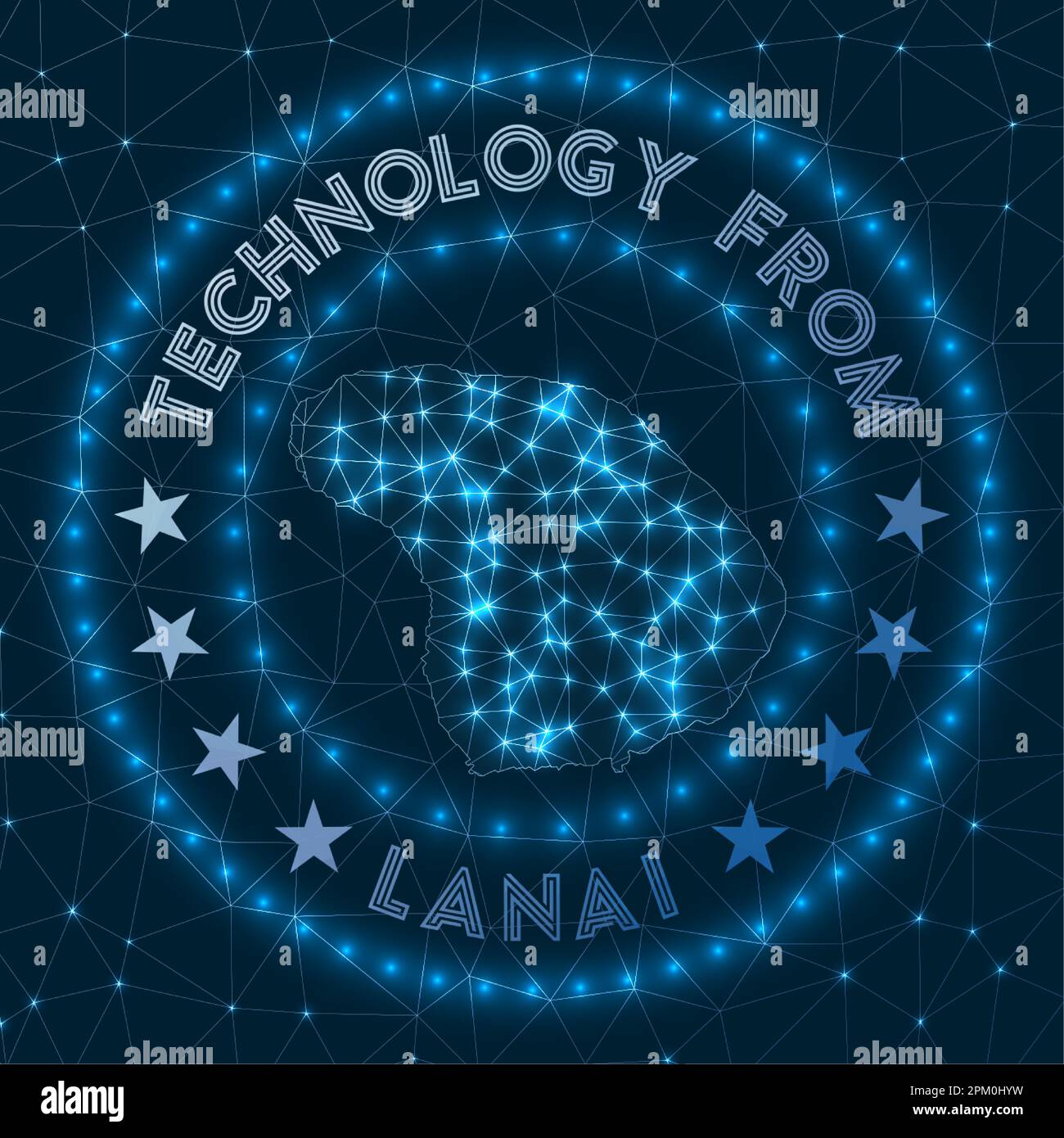 Technology From Lanai. Futuristic geometric badge of the island ...