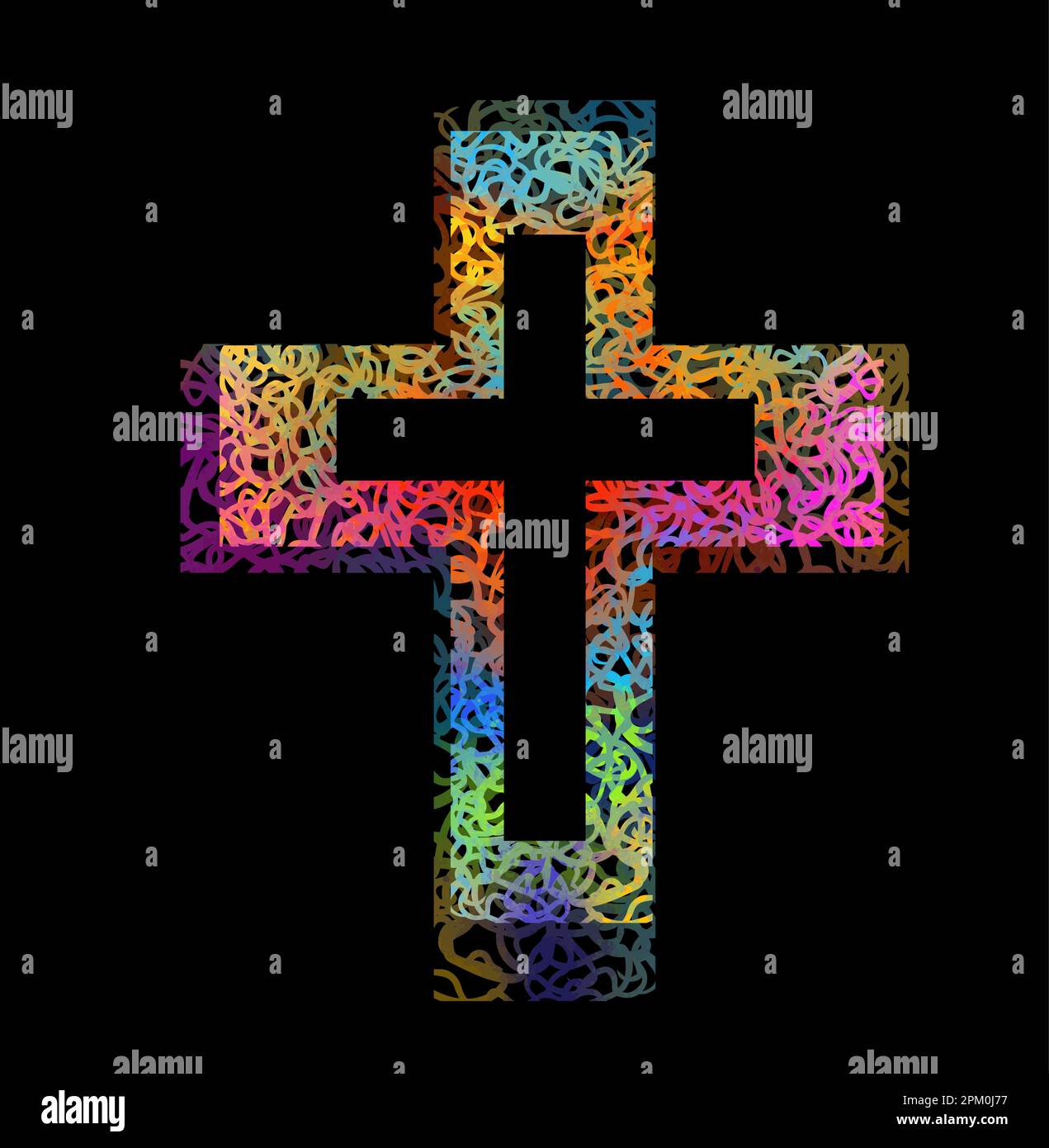 Multicolored religious cross. Happy easter. Vector illustration Stock ...