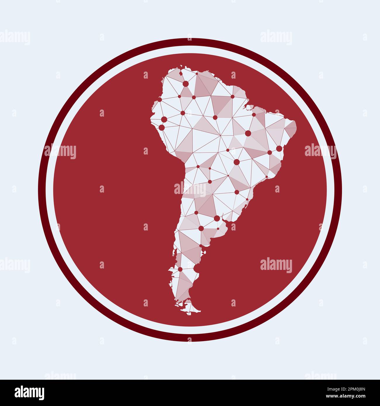 South America icon. Trendy tech logo of the continent. Geometric mesh ...